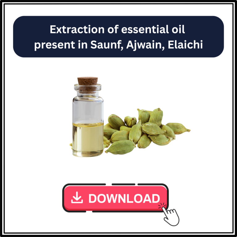 Extraction of essential oil present in Saunf, Ajwain, Elaichi ...